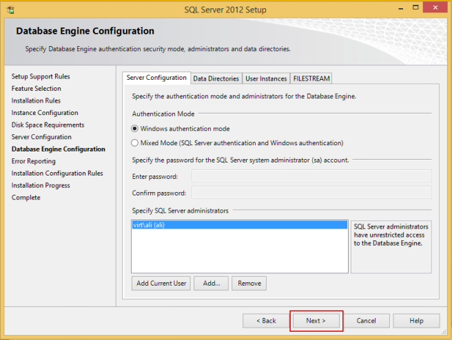 sql server 2012